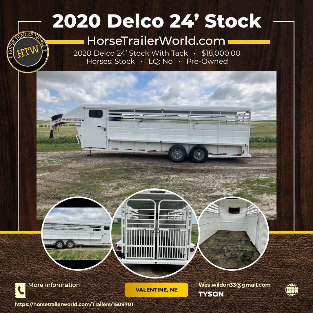 2020 Delco 24’ stock with tack
