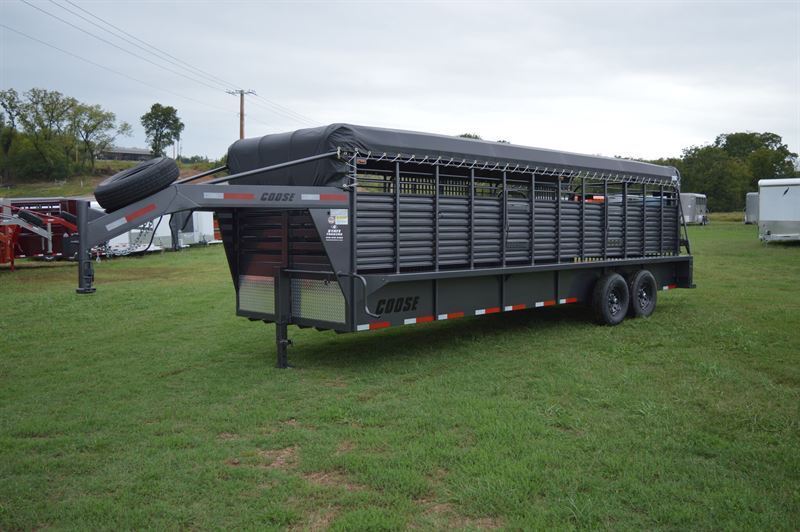 2024 Coose 6'8x24'x6'6 Ranch Hand Tarp Top Rubber Floor