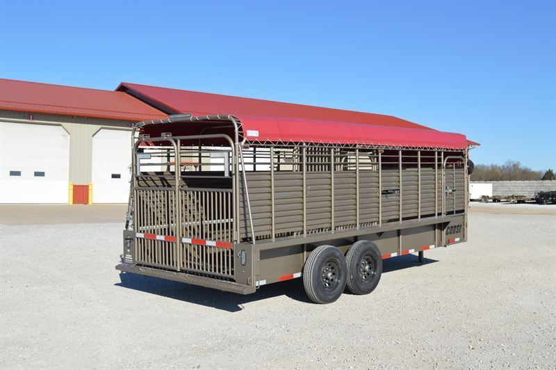 2025 Coose 6'8"X20'X6'6" Stock Trailer Rubber Floor 14K