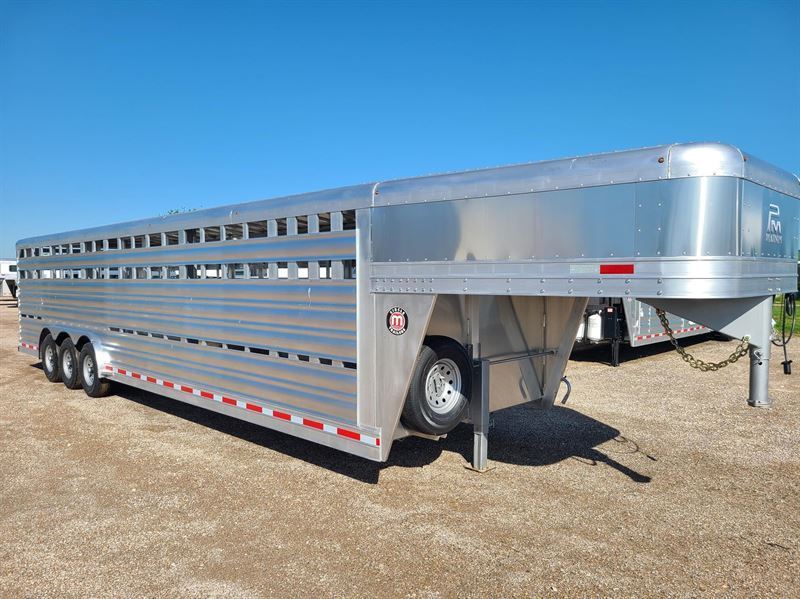2025 Platinum Coach 32' Stock Trailer 8 wide with 3-7,200# axles