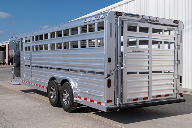 2026 Elite Trailers 25 Ft Show Cattle Stock Combo Trailer